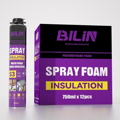 China Closed Cell Insulation Polyurethane Spray Foam Polyurethane Foam 750ml Polyurethane Adhesive Spray PU Foam for sale