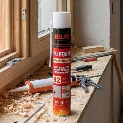 China 750ml B2 Fireproof Expanding Foam Sealant General Purpose Fire Rated PU Foam for Gap Filling for sale