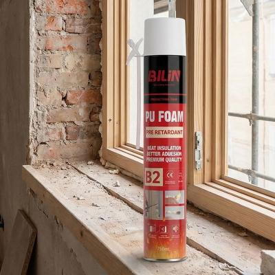 China High Yield B2 Fire Resistant Polyurethane Foam Spray Gun Applied Fire Stopping Gap Filler for sale