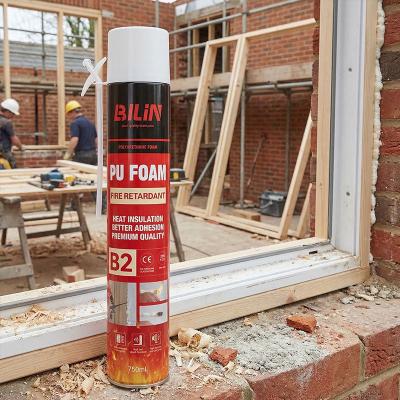 China Roof Insulation Fire Resistant Polyurethane Foam Spray Fast Curing Flame Retardant PU Foam Adhesive for sale