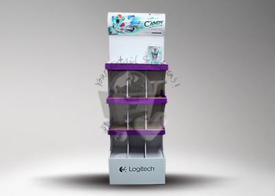Cina Esposizione 4 Tires di posizione del cartone di marca di Logitech della drogheria 15 unità per il topo in vendita