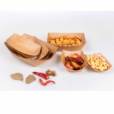 China Eco-Friendly Durable Lightweight Kraft Paper Boat Tray for Marine Applications for sale