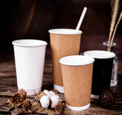 China Double Wall Paper Cup with PE/PLA/Aqueous Dispersion Coating in 4oz to 20oz Capacity for sale