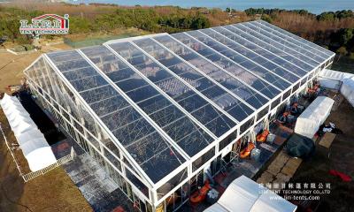China 50m Width Large Luxury Wedding Tents , Transparent Top Tent For Different Event Festival for sale