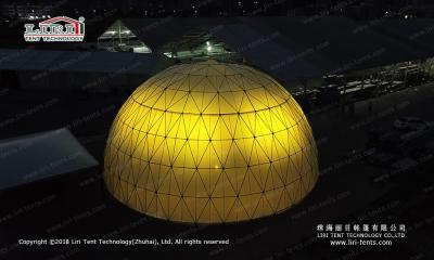 China 20m Diameter Lighting Geodesic Dome with Luxury Decoration Inside for sale