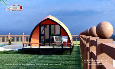 China Aluminum frame 4x11.5m shell shape tent for 2-4 people capacity hotel for sale