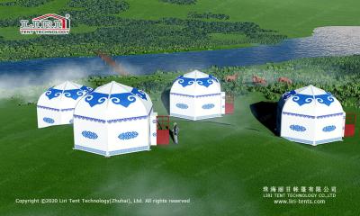 China 8M Round top Yurt Tent with printing for Glamping Hotel for sale