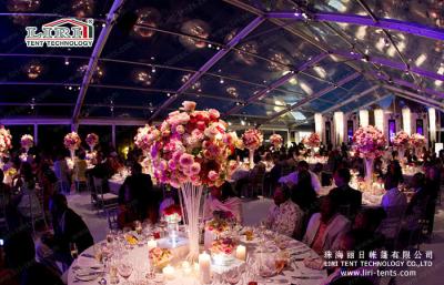 China 100 People Luxury Transparent Aluminium Tent with Air Conditioners for Weddings for sale