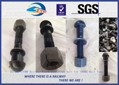 Cina I bulloni del binario ferroviario pescano i bulloni grado 45# 8,8 di 145mm * di 24 con l'ossido nero in vendita