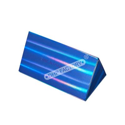 Caixa de lembranças de papel triangular Caixas rígidas magnéticas com acabamento UV inverso