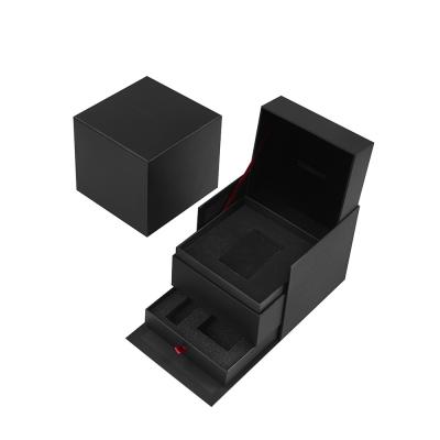 China Custom Luxury Black Three-Piece Watch Set Soft Touch Lamination For Gift Box for sale