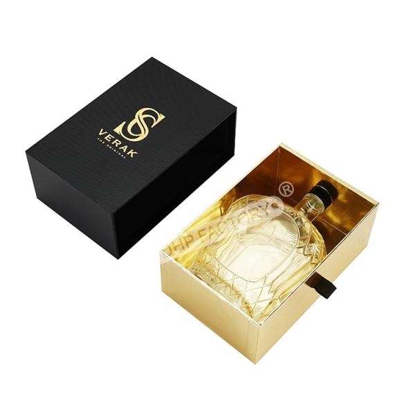 Gold Foil Logo Perfume Sample Box With Ribbon For Luxury Gift Packaging