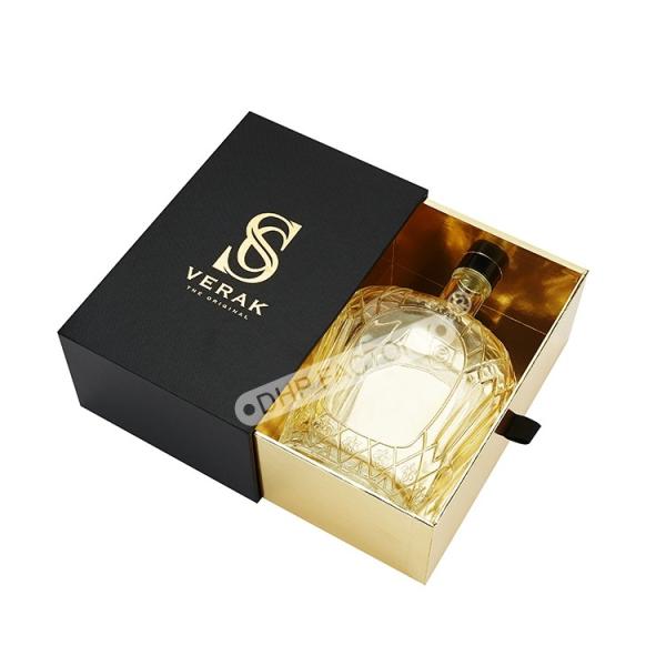 Gold Foil Logo Perfume Sample Box With Ribbon For Luxury Gift Packaging