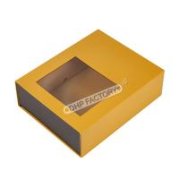 China Custom Foldable Magnetic Gift Box With PVC Window Space Saving Elegant Packaging for sale