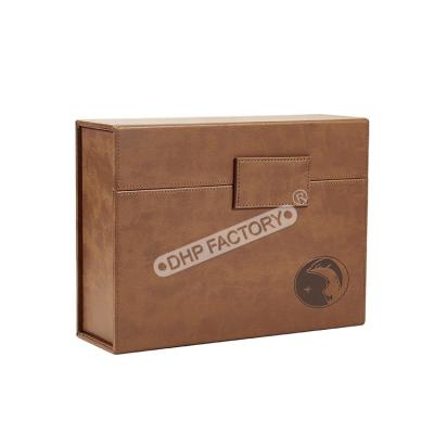 Китай Роскошный картонный PU двойной открытый подарочный ящик с пакетом вставки губки продается