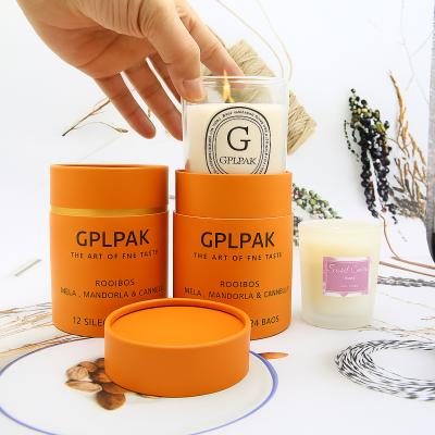 China Luxury Packaging Dark Green Kraft Paper Tube Aromatherapy Candle Cylinder Box With Digital Sample And Sponge Insert for sale