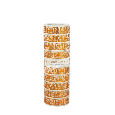 China Popular Full Pattern Gold Foil Stamping Wine Round Gift Box Rigid Whiskey Paper Tube for sale