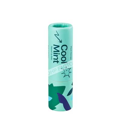 China Custom Recyclable Printed Lip Balm Tube Box Small Twist Up Cylinder Packaging for sale
