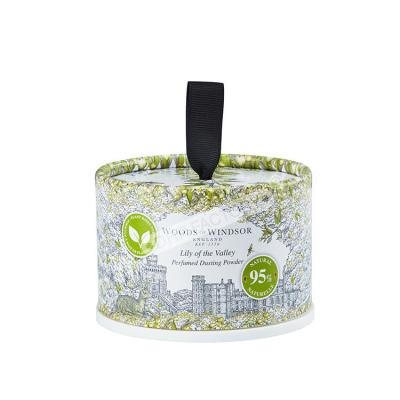 China Candle Storage Box Custom Roll Edge Round Shape Cylinder Paper Tube With Ribbon Pull for sale