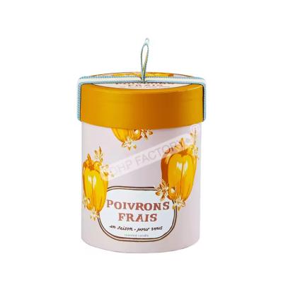 China Cylinder Rigid Paper Tube With Ribbon Pull Lid Custom Flat Edge Box For Candle Storage for sale