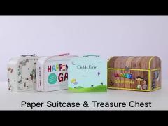 Boîte de rangement de valise en carton haut de gamme personnalisée pour cadeaux poupées jouets