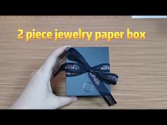 2 Stück benutzerdefinierte Papier Schmuckboxen Karton Schmuckboxen mit schwarzem Band