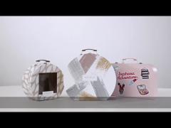 Exquisite Decorative Cardboard Suitcase Boxes With Pu Handle For Gifts And Toys