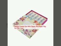 Beauty Drawer Box With Plastic And Paper Tray For Skin Care