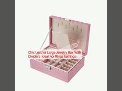 Chic leer grote sieraden doos verpakking met scheidsregelaars voor ringen oorbellen