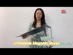 Custom Foldable Magnetic Gift Box With PVC Window Space Saving Elegant Packaging