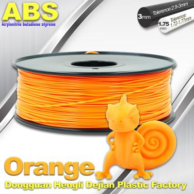 Cina Filamento arancio della stampante dell'ABS 3D dei materiali 1.75mm di stampa 3D in rotolo in vendita
