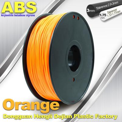 Cina Filamento arancio della stampante dell'ABS 3D dei materiali 1.75mm di stampa 3D in rotolo in vendita