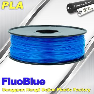 Cina PLA fluorescente 1.75mm/3.00mm 1.0KG/rotolo del filamento della stampante del blu 3D per Markerbot in vendita