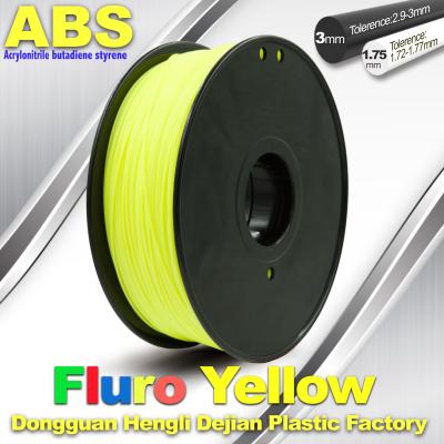 China Hoge Precisie Fluo - Gele ABS 3D Printergloeidraad 1kg/Spoel Te koop