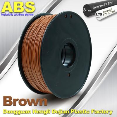 China ABS 3D Printergloeidraad met hoge weerstand 1.75mm/3.0mm 732C de Bruine Gloeidraad van 1kg/van de Spoel Te koop