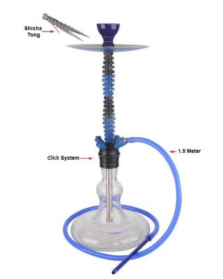 China 72cm High Transparent Aluminum Hookah With Ceramic Bowl for sale
