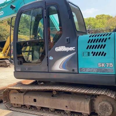 China SK75 Crawl Excavator 0,4m3 Bucket Capacity weinig gebruikte Excavator Kobelco 0,7tons Te koop