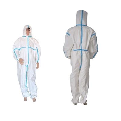 China Ademloze, wegwerpbeschermingsoverkleding in PP SMS, microporeuze stof, rits voorkant Te koop