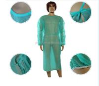 China Dust proof Disposable Isolation Gown Collar Tie Velcro Efficiency for sale