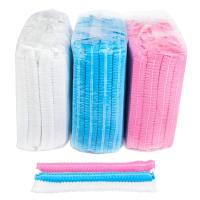 China Double Elastic Disposable Hair Net Cap Bouffant Head Net Mob Stripe for sale