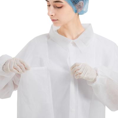 Cina Cappotto tricottato del laboratorio del polsino per uso medico con il buon tessuto non tessuto di Breathability in vendita