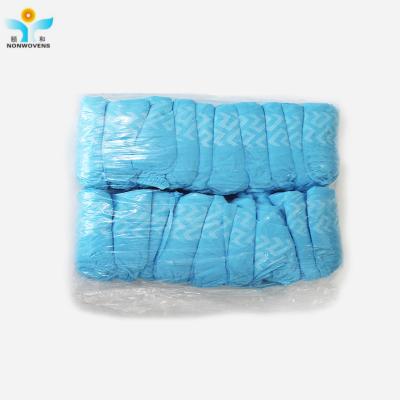 Cina 30gsm non slittano le coperture non tessute di plastica della scarpa del polipropilene del blu delle coperture del piede in vendita