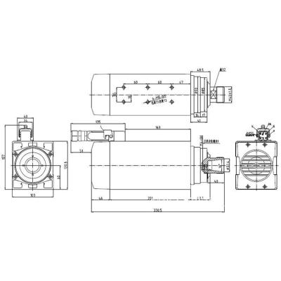Cina 220v / 380v Ventilatore di raffreddamento 4.5kw 300hz ER32 Motore a fusione raffreddato ad aria quadrata per router CNC in vendita