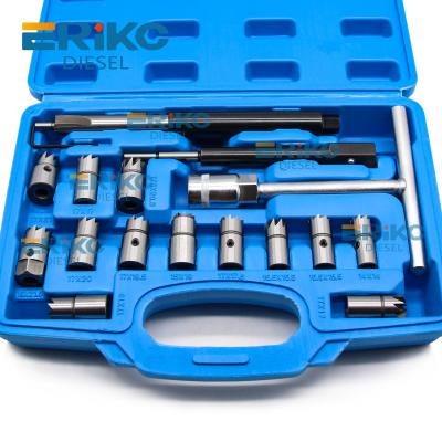 China 17PCS Fuel Injector Puller Removal Tool Auto Repair Tool Diesel Injector Seat Cutter Cleaner Set Vehicle Tools Kit for Universal Injector Cleaning for sale