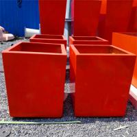 China Rectangular Fiberglass Planter Flower Pot Large for sale