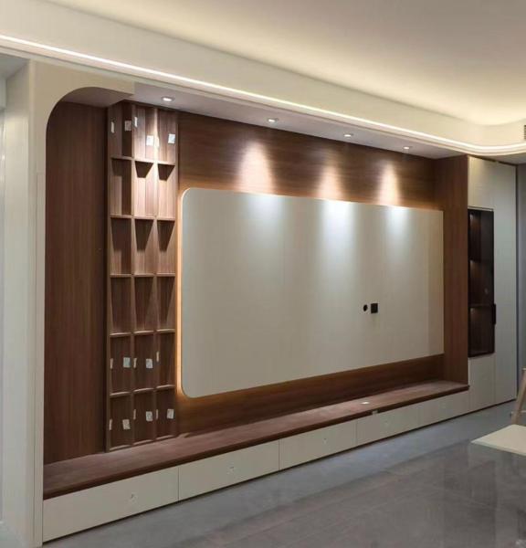 Quality Contemporary Wall-Mounted TV Console & Feature Wall Fronts for sale
