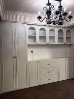 Quality Classic French Arched Cream White Sideboard & Glass Display Cabinet Unit for sale