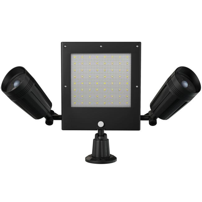 New solar light 360 degrees rotating double head spotlights Garden decoration 64LED wall lights garden lawn wall lights