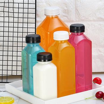 Cina Plastica Juice Bottles Transparent 350ml 8 Oz Juice Bottles dei coperchi a vite in vendita