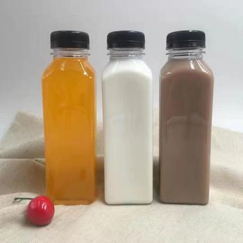 Cina Plastica Juice Bottles Transparent 350ml 8 Oz Juice Bottles dei coperchi a vite in vendita